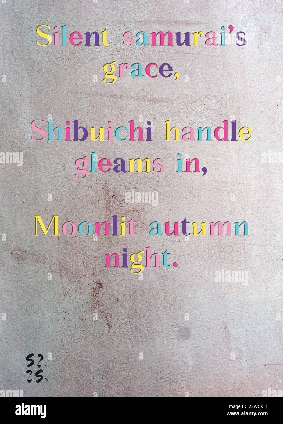 Silent samurai's grace, Shibuichi handle gleams in, Moonlit autumn ...