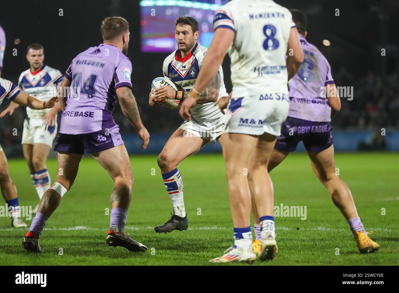Matty Storton runs at the Hull KR defence *** during the Super League ...