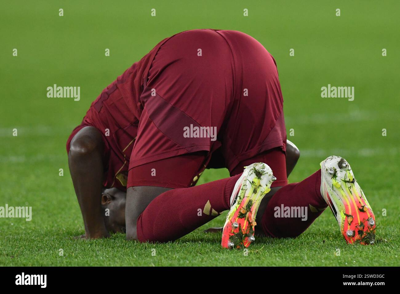 Rome, Lazio. 20th Feb, 2025. Saud Abdulhamid of AS Roma celebrating the ...
