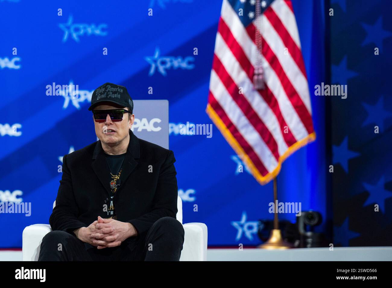 Elon Musk speaks at the 2025 Conservative Political Action Conference ...