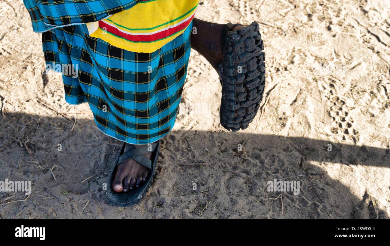 The Customary Clothing and Footwear of African Traditions on Sandy ...