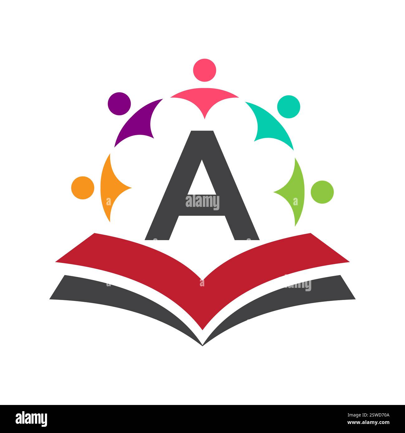 Initial Unity Logo On Letter A Concept With Book And Community Symbol ...