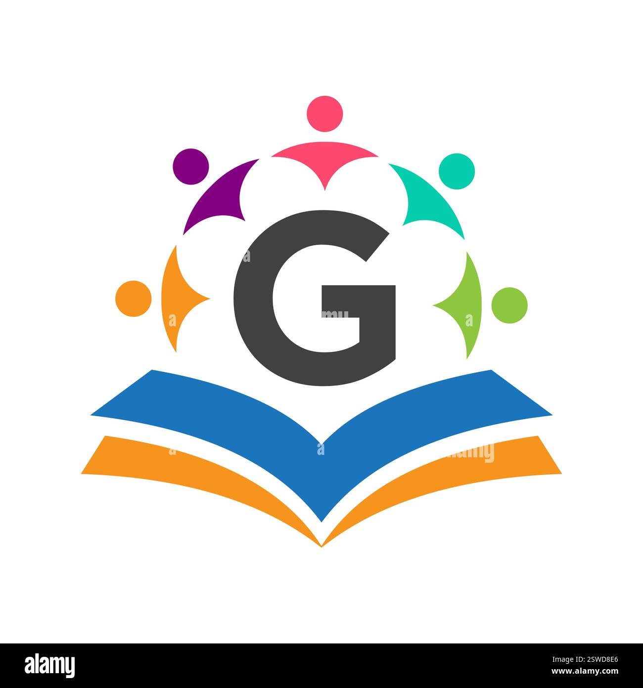 Initial Unity Logo On Letter G Concept With Book And Community Symbol ...