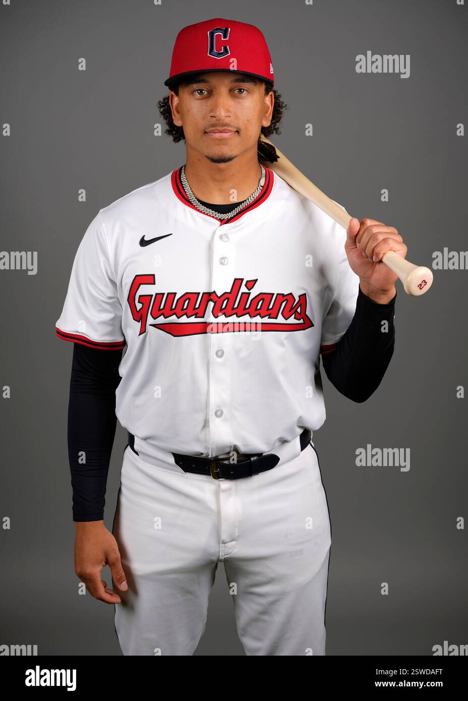 This is a 2025 photo of catcher Bo Naylor of the Cleveland Guardians ...