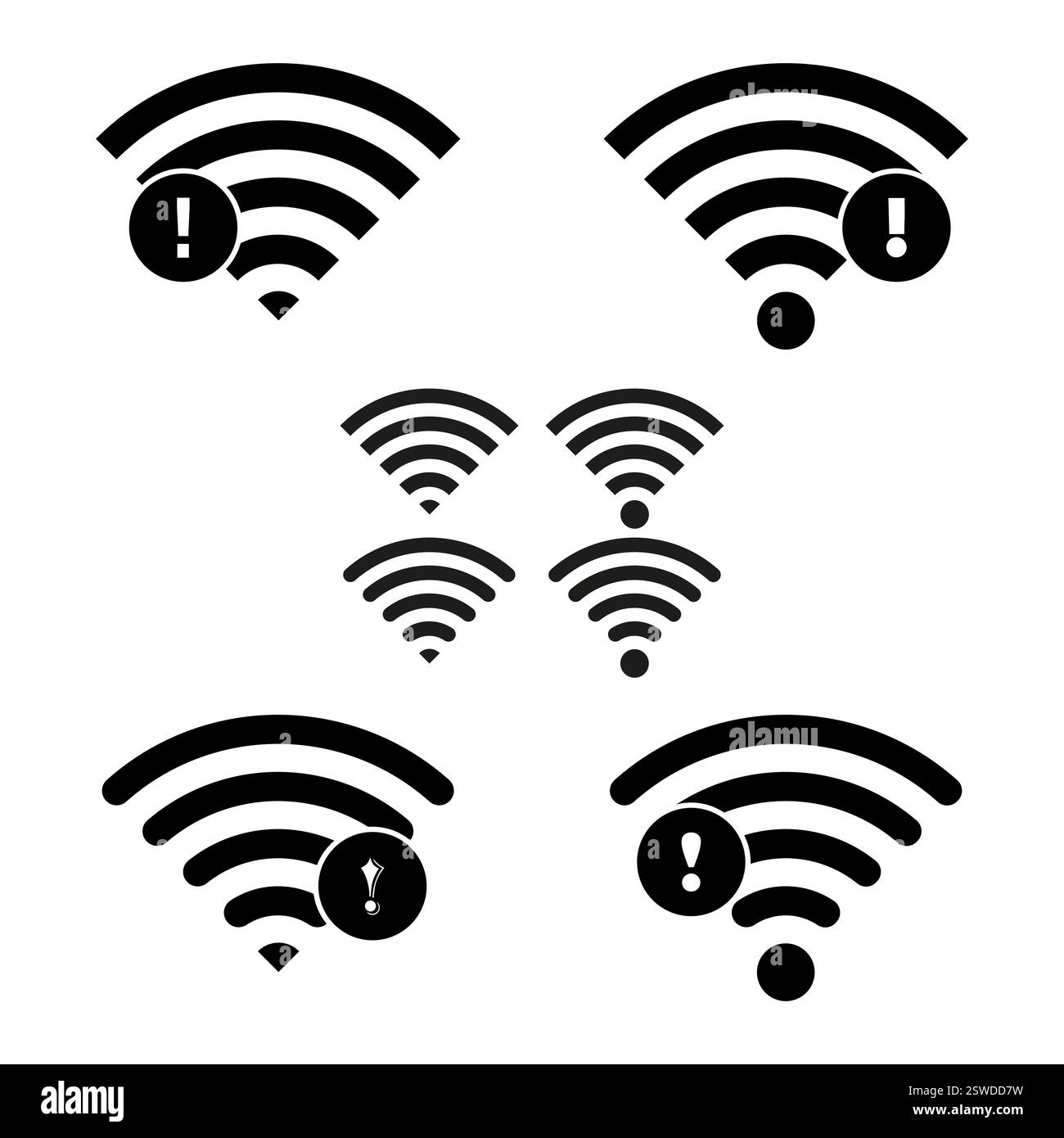 Wi Fi Error Icon Wireless Connection Issue Network Signal Warning Vector Internet Problem