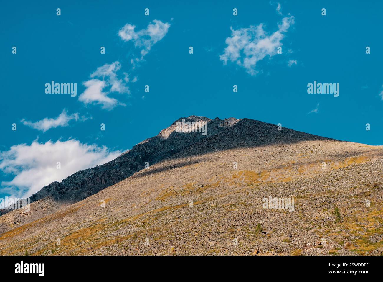 Dark contrasting mountains at sunset. Evening mountain landscape with ...