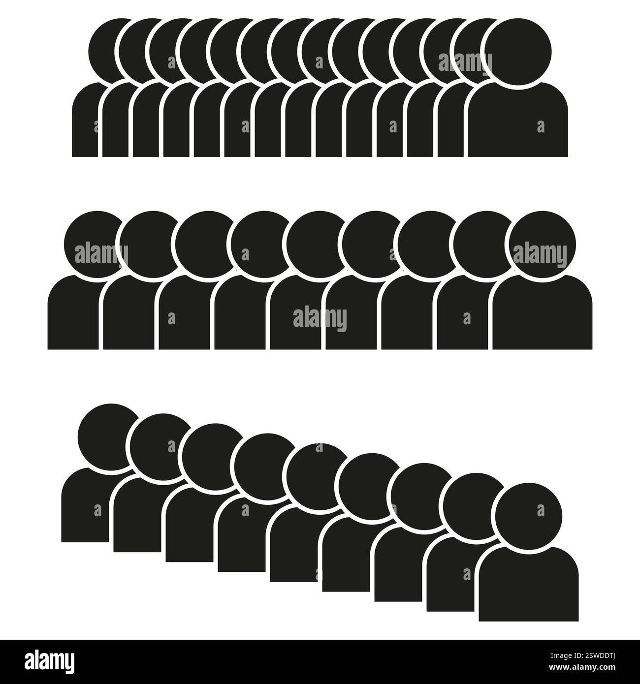 Crowd icon. Large group symbol. People gathering sign. Vector ...