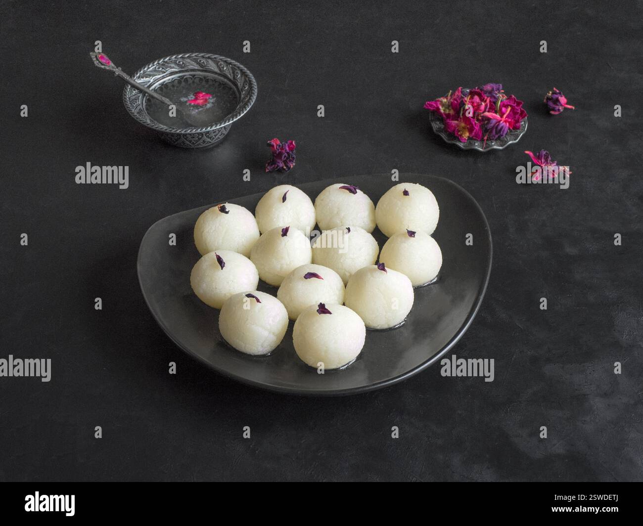 Indian traditional sweet rasgulla, close up, copy space Stock Photo - Alamy