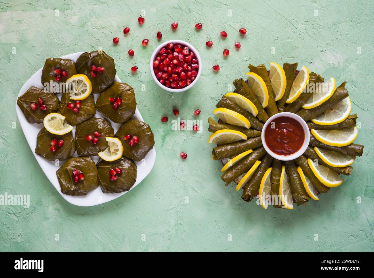 Dolma Stuffed Grape leaves. Iranian cuisine Stock Photo - Alamy
