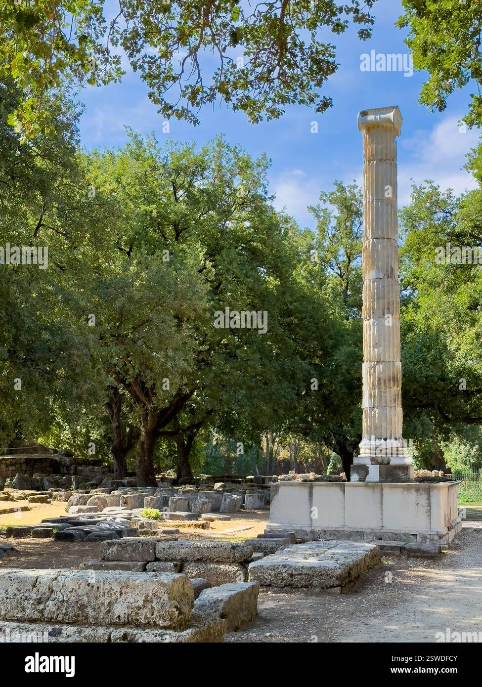Olympia, Greece - July 4, 2024: Birthplace of the Olympic Games. Lone ...