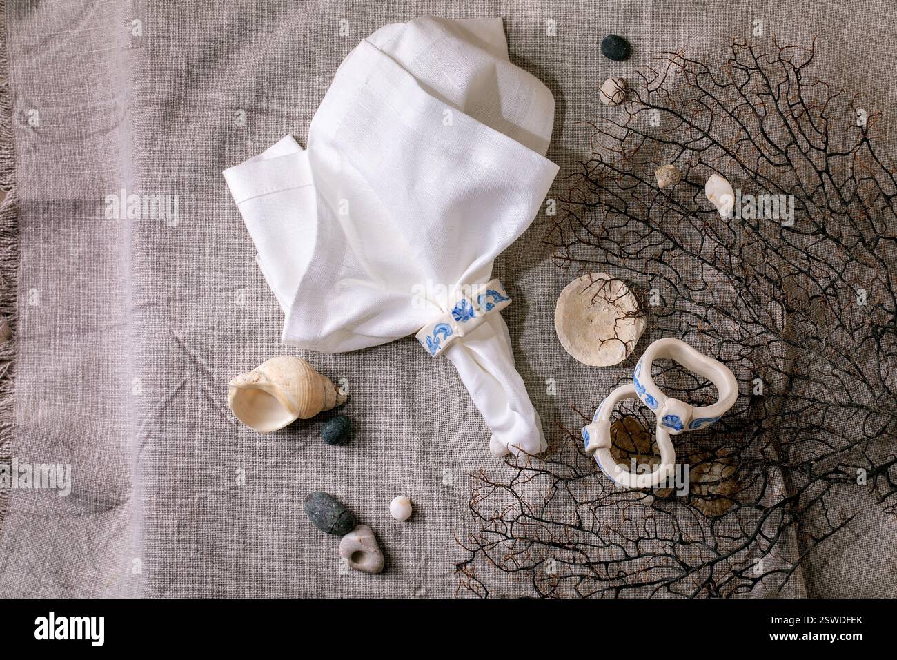 Marine table setting elements Stock Photo - Alamy