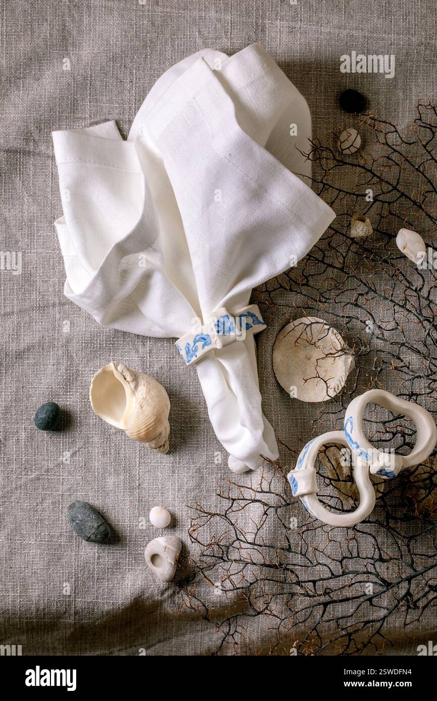 Marine table setting elements Stock Photo - Alamy