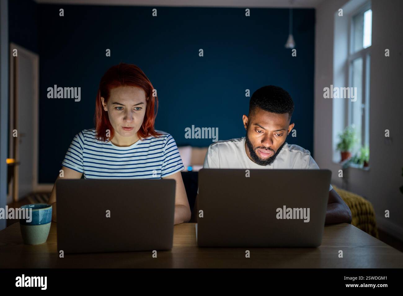 Focused african american freelancer programmer hi-res stock photography ...