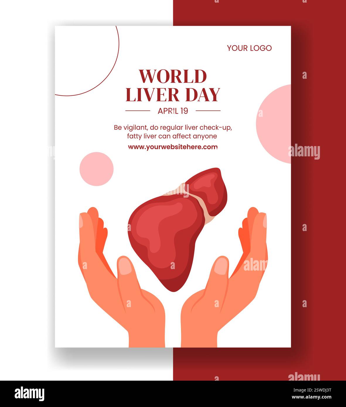 Healthy Liver Awareness Vertical Poster for World Liver Day in Cartoon ...