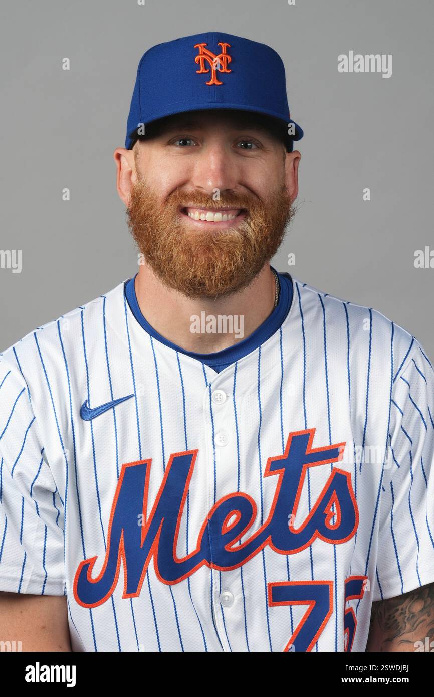 This is a 2025 photo of Reed Garrett of the New York Mets baseball team ...