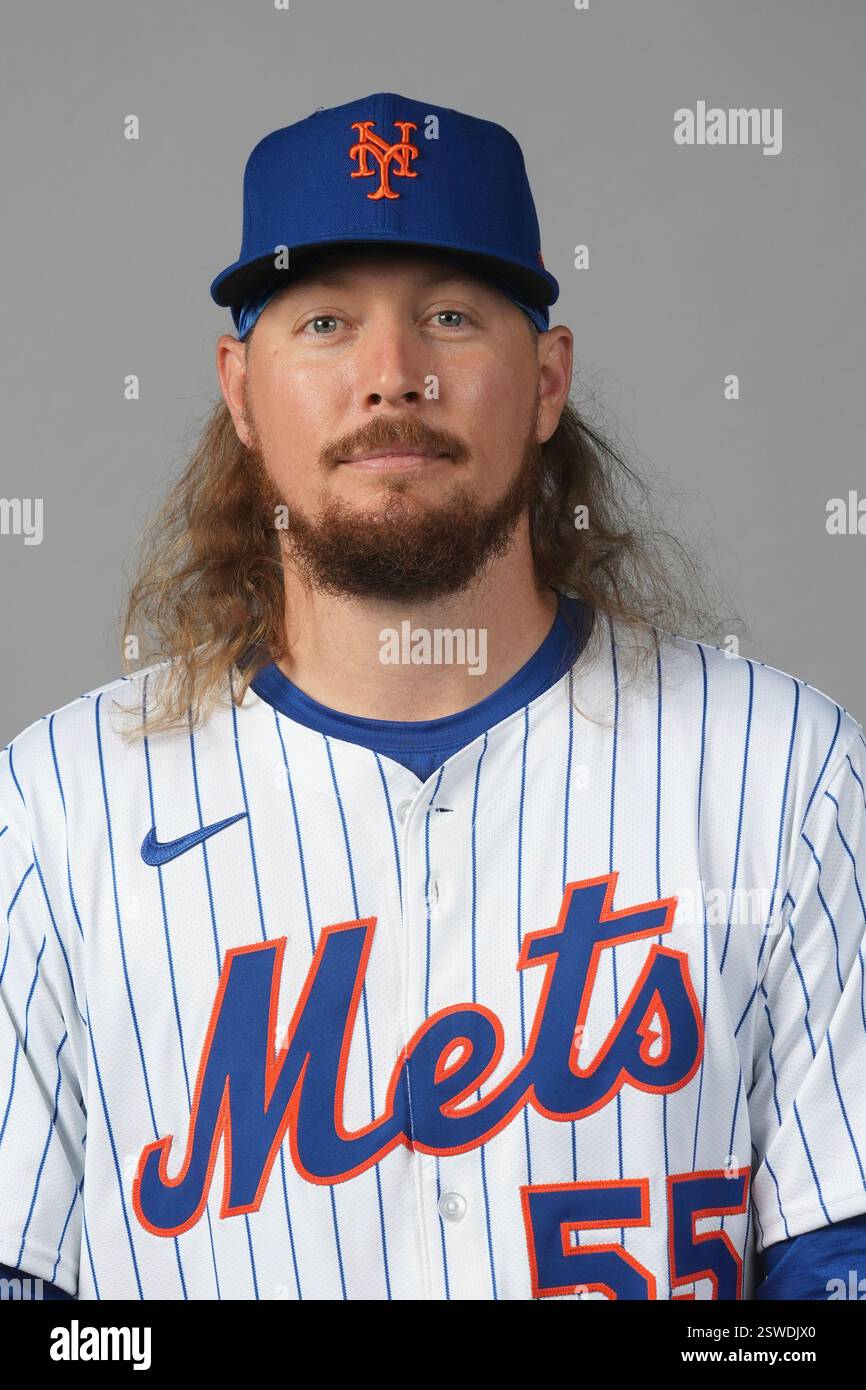 This is a 2025 photo of Ryne Stanek of the New York Mets baseball team ...