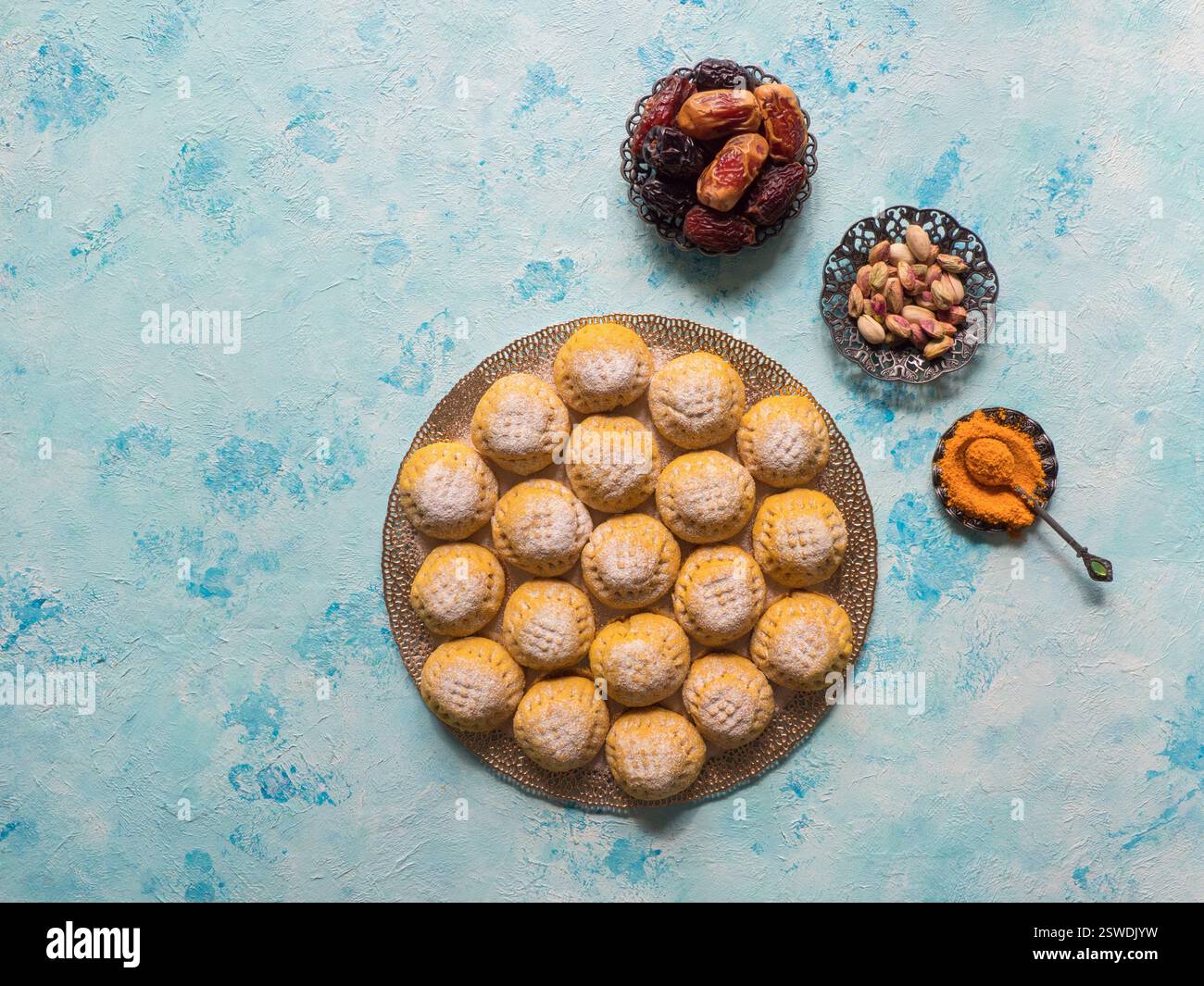 Egyptian cookies Kahk El Eid, variation with the addition of turmeric ...