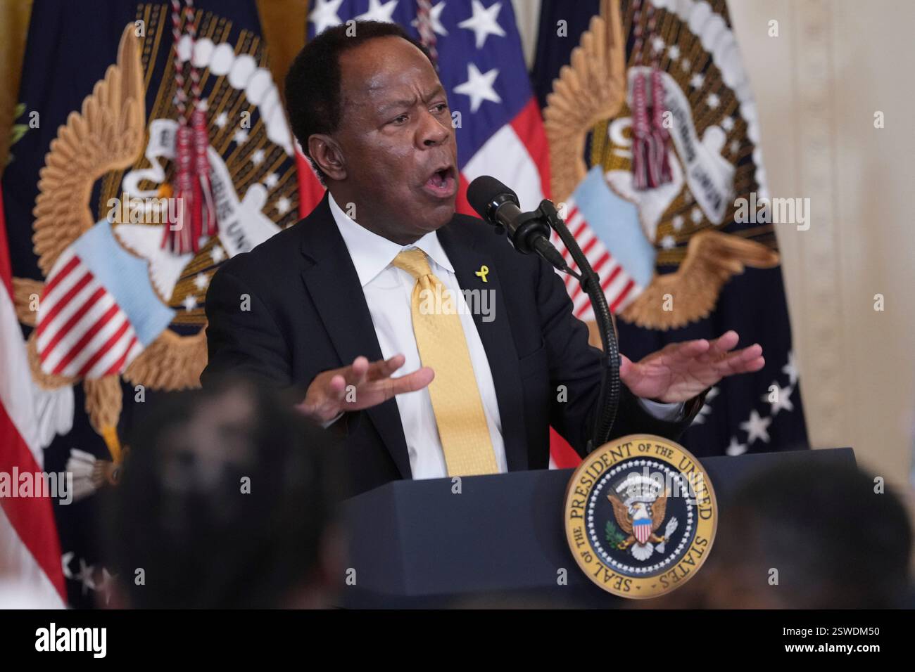 Civil rights attorney Leo Terrell speaks during a Black History Month ...