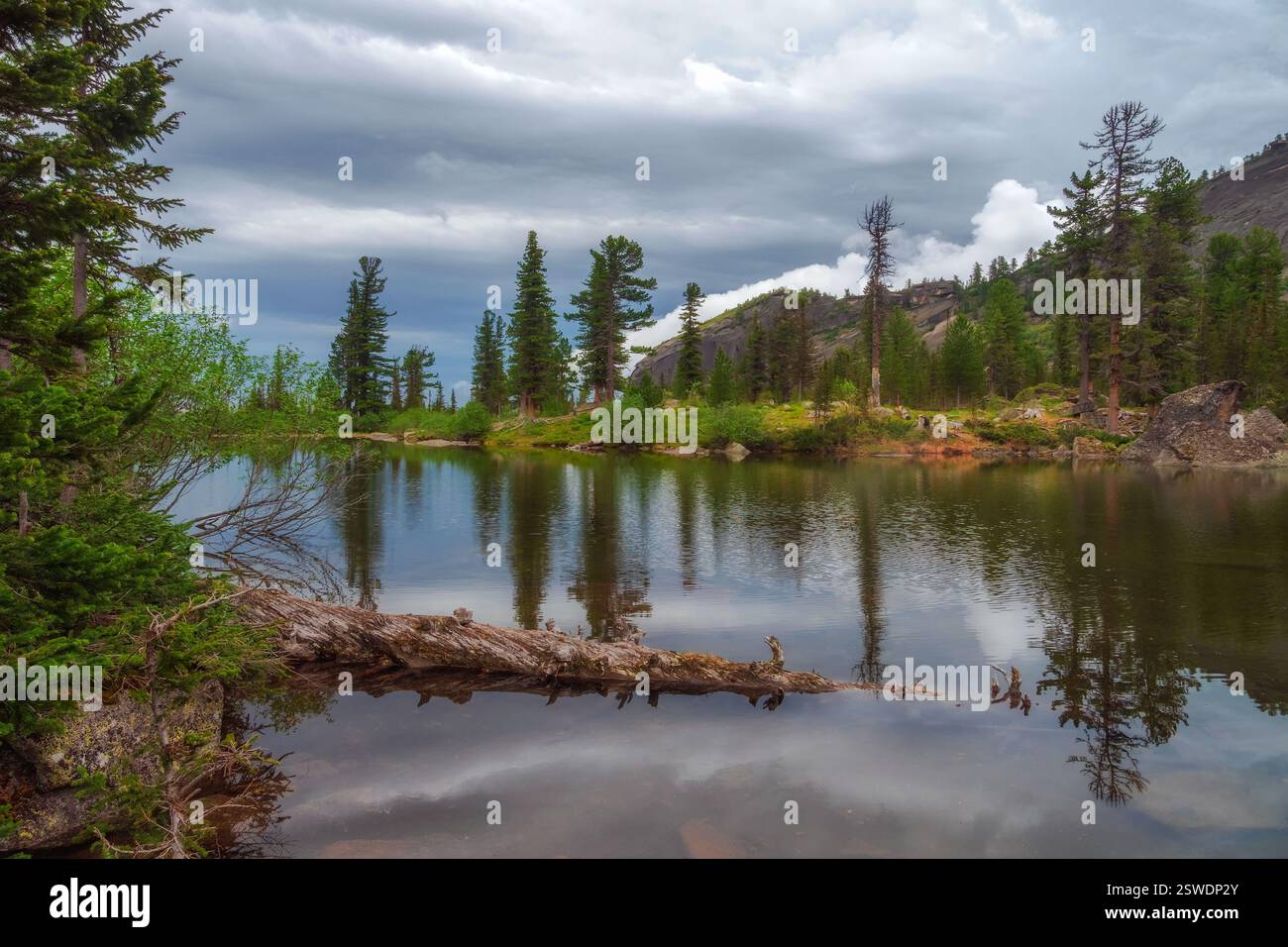 National park Ergaki in Siberia, Russia. Clear Mountain lake in deep ...