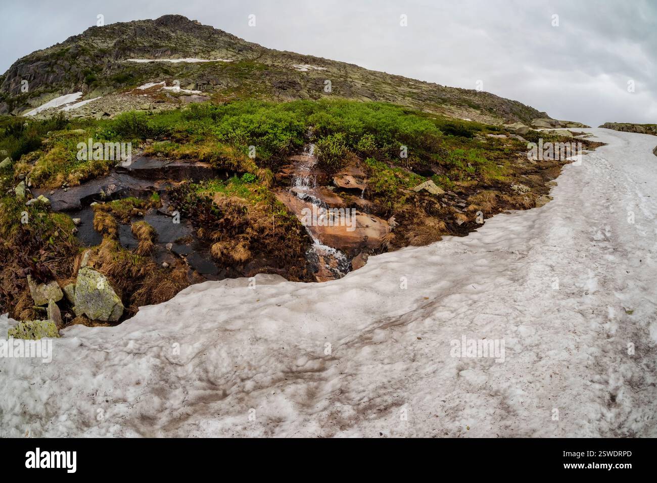 Mountain difficult track through glacier Stock Photo - Alamy