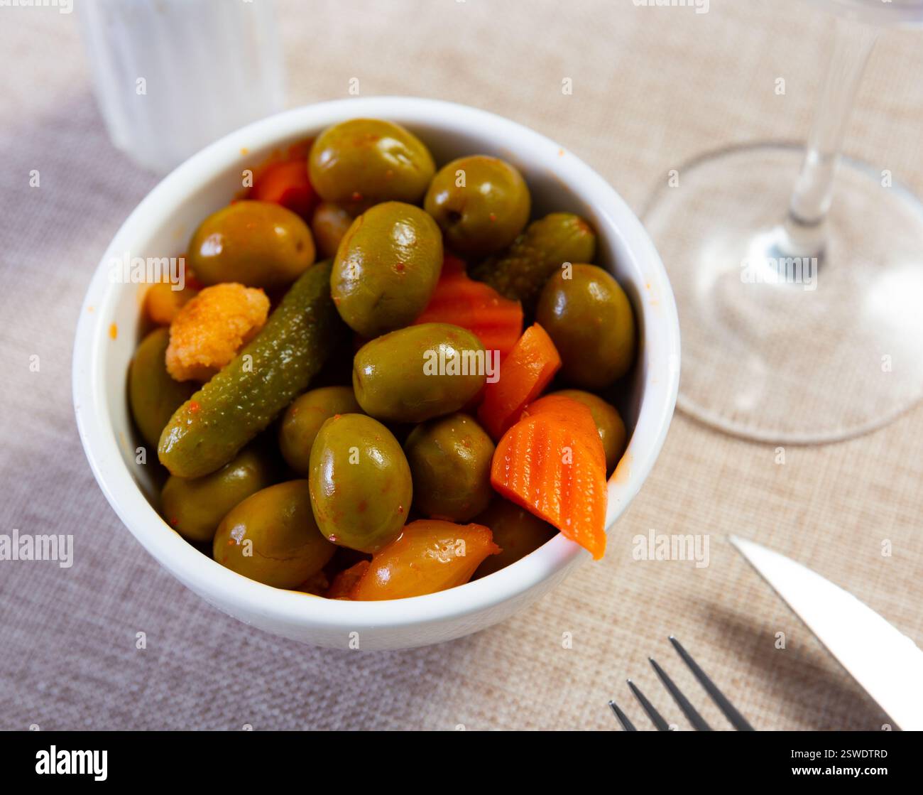 Image of assorted green olives Stock Photo - Alamy