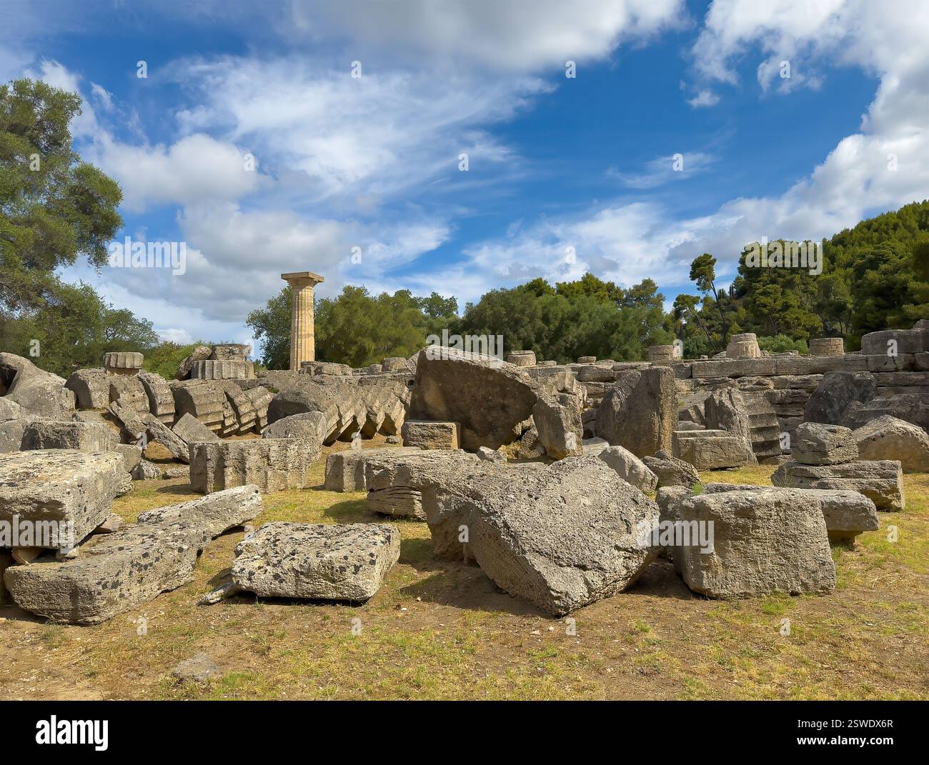 Olympia, Greece - July 4, 2024: Birthplace of the Olympic Games. Heap ...