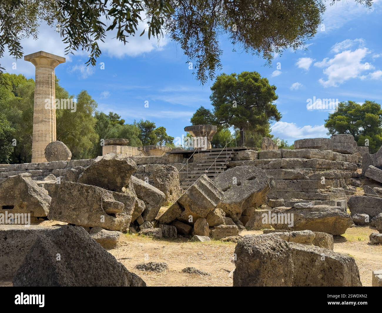 Olympia, Greece - July 4, 2024: Birthplace of the Olympic Games. Heap ...