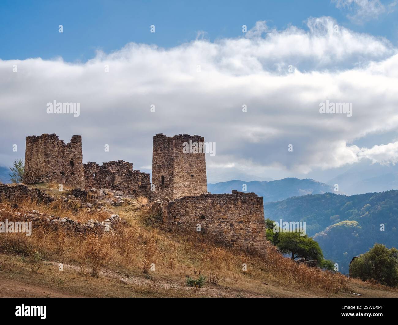 Majestic ancient tower buildings of Kelly in the Assinesky Gorge of ...
