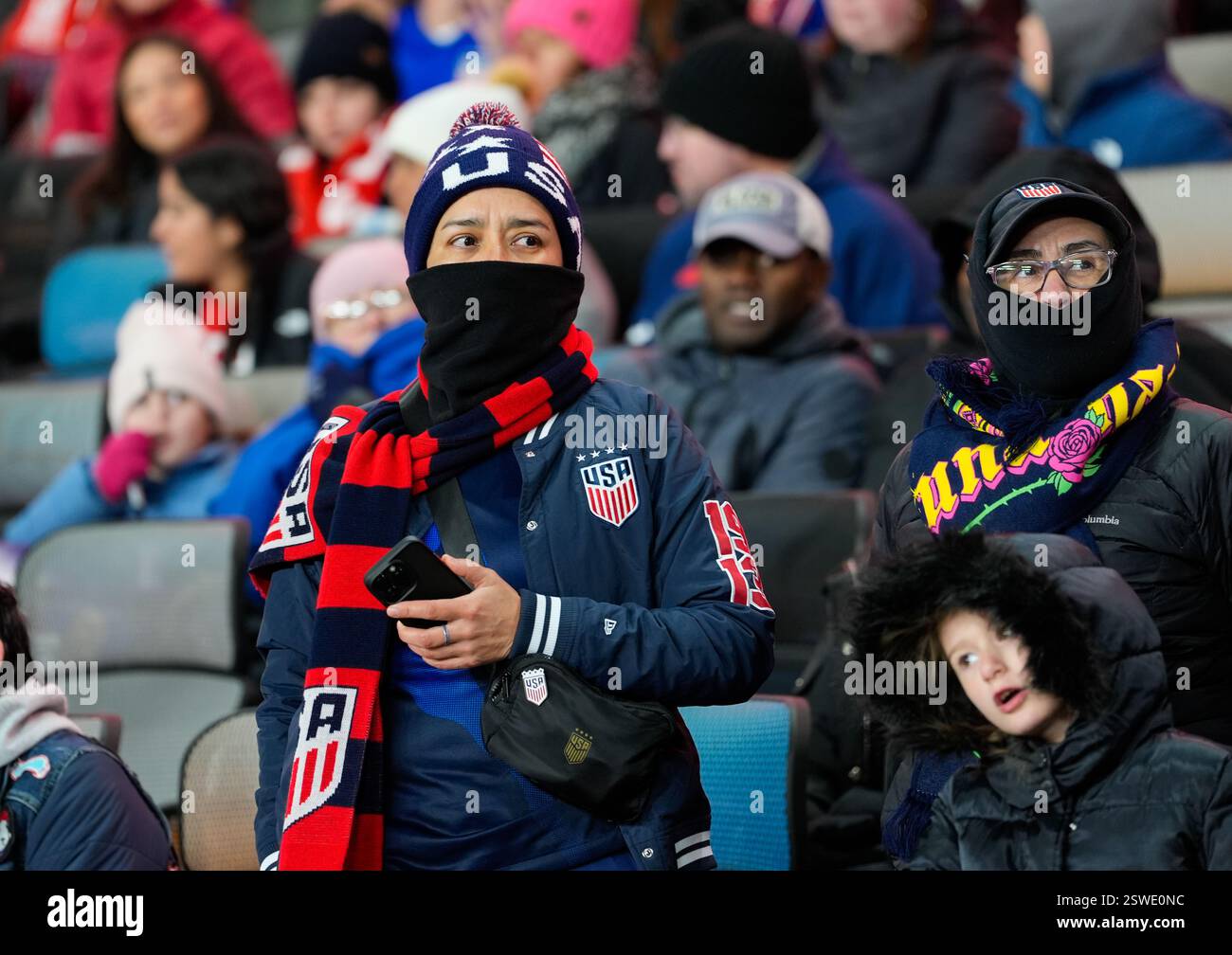 Houston, Texas, USA. 20th Feb, 2025. Fans of the United States Women's ...