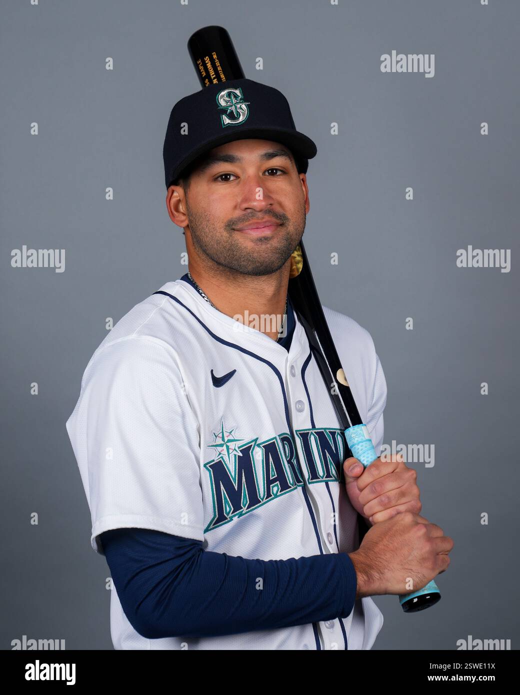 This is a 2025 photo of outfielder Rhylan Thomas of the Seattle ...