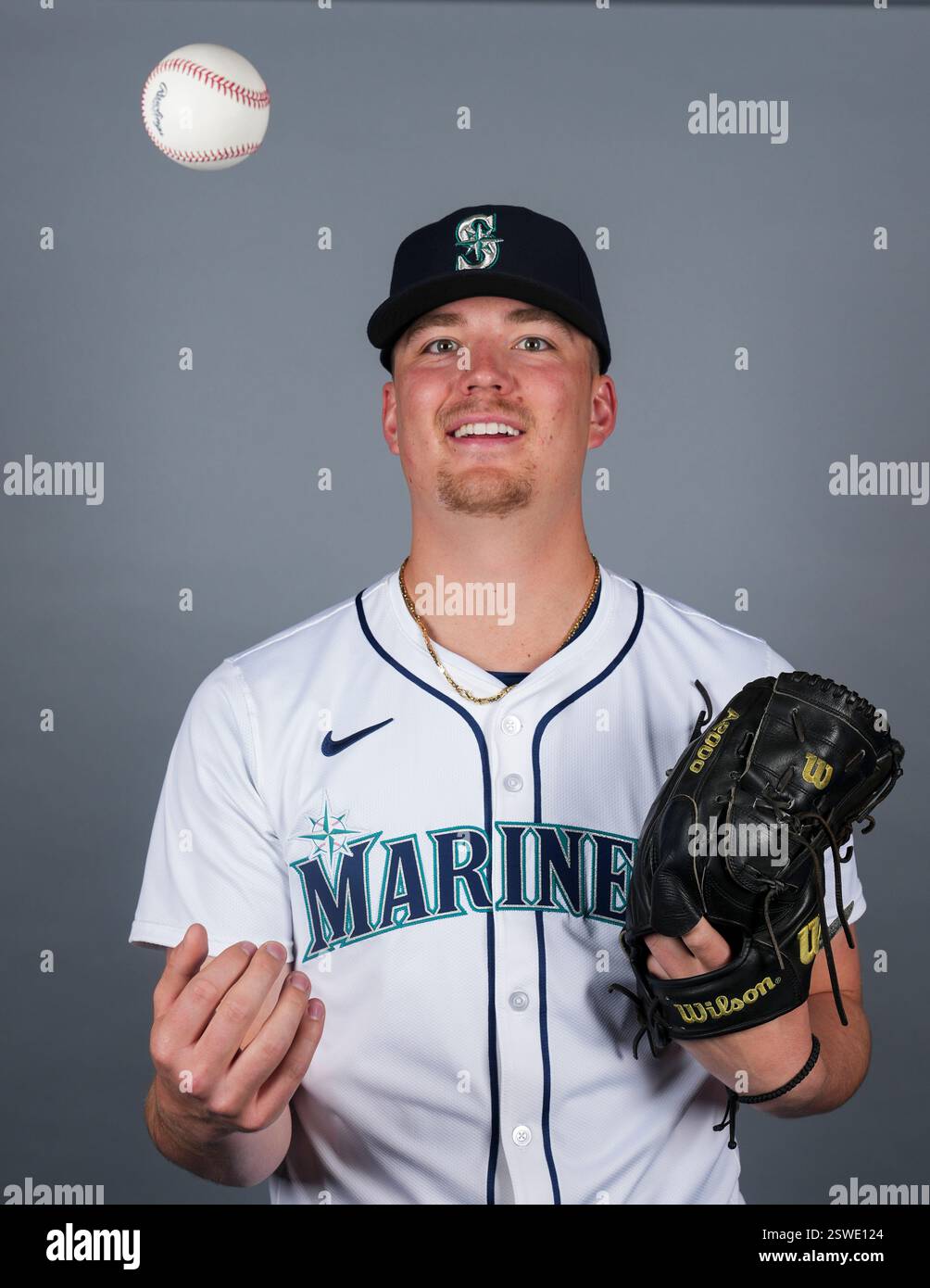 This is a 2025 photo of pitcher Logan Evans of the Seattle Mariners ...