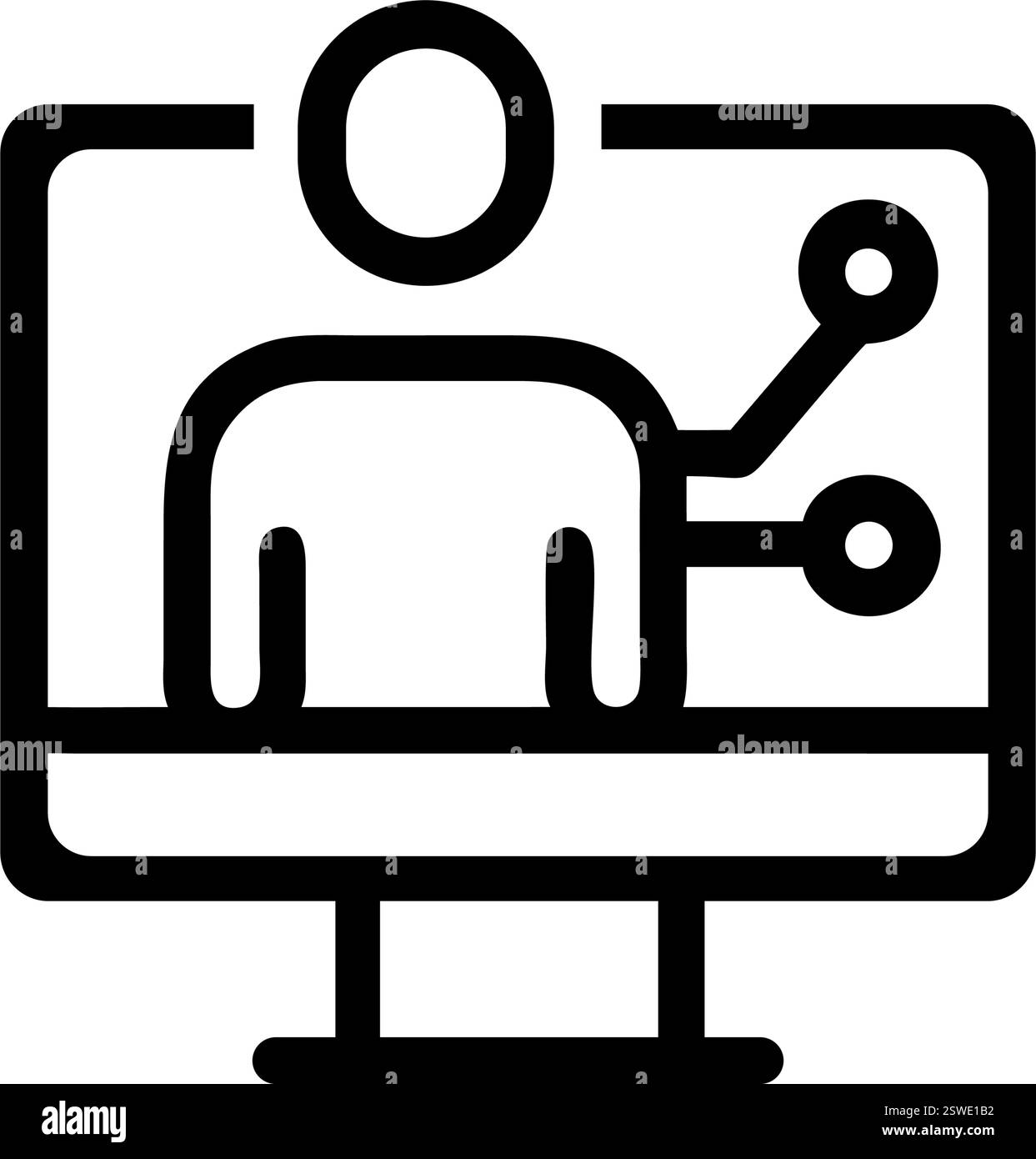 Human interacting with AI icon Stock Vector Image & Art - Alamy