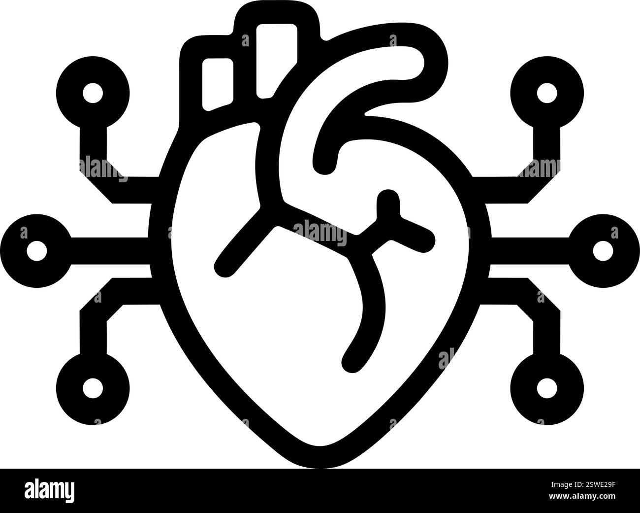 AI and Human Heart with connections icon Stock Vector Image & Art - Alamy