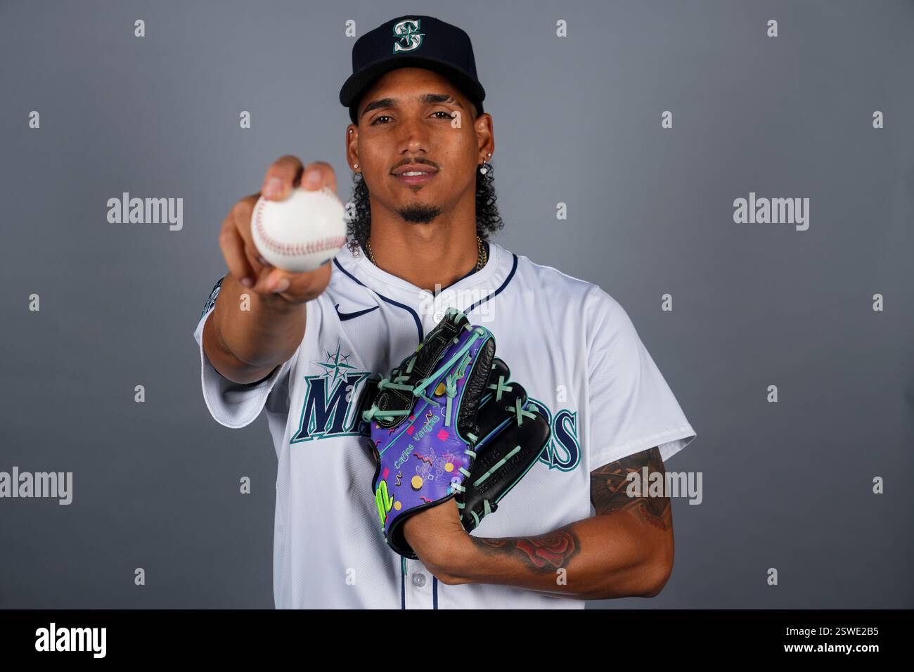 This is a 2025 photo of pitcher Carlos Vargas of the Seattle Mariners ...