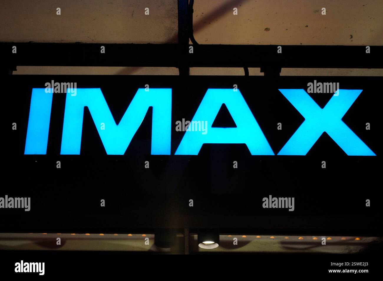 New York, United States. 19th Feb, 2025. An IMAX sign is seen at an AMC ...