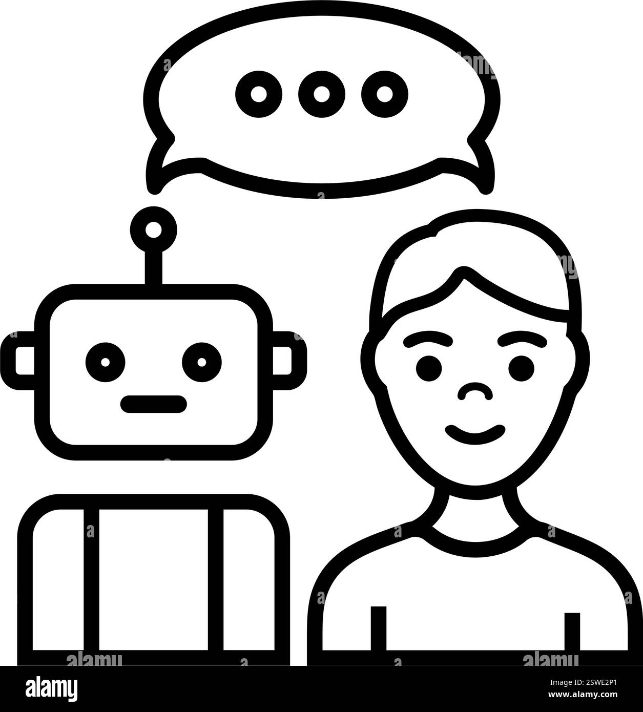 AI and human conversation icon Stock Vector Image & Art - Alamy