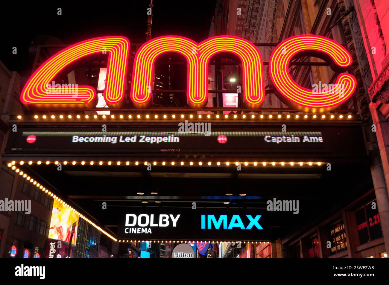 New York, United States. 19th Feb, 2025. An AMC movie theater is seen ...