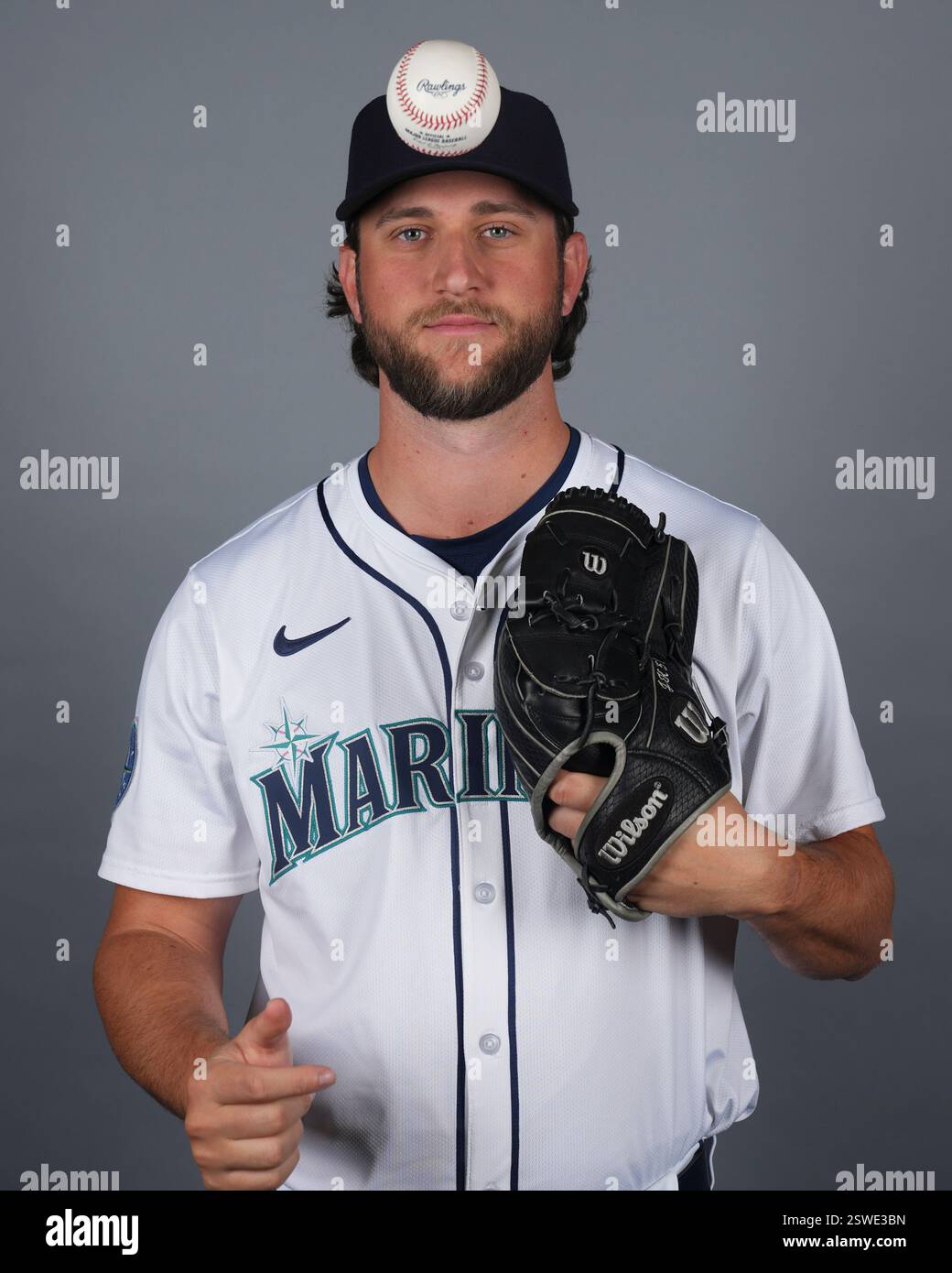 This is a 2025 photo of pitcher Jackson Kowar of the Seattle Mariners ...