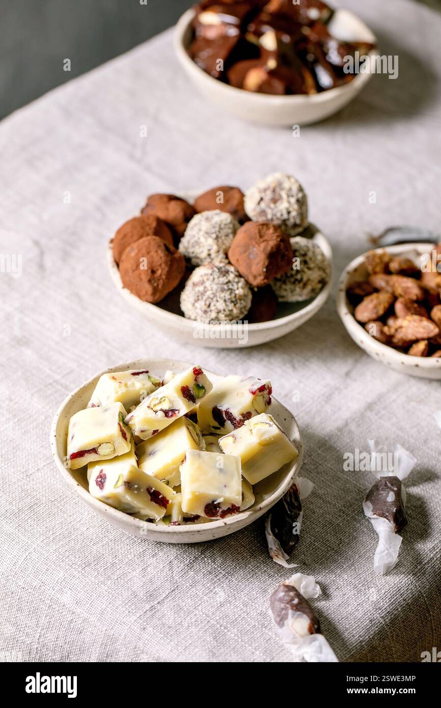 Homemade sweet gifts toffee chocolate truffle candy collection Stock ...