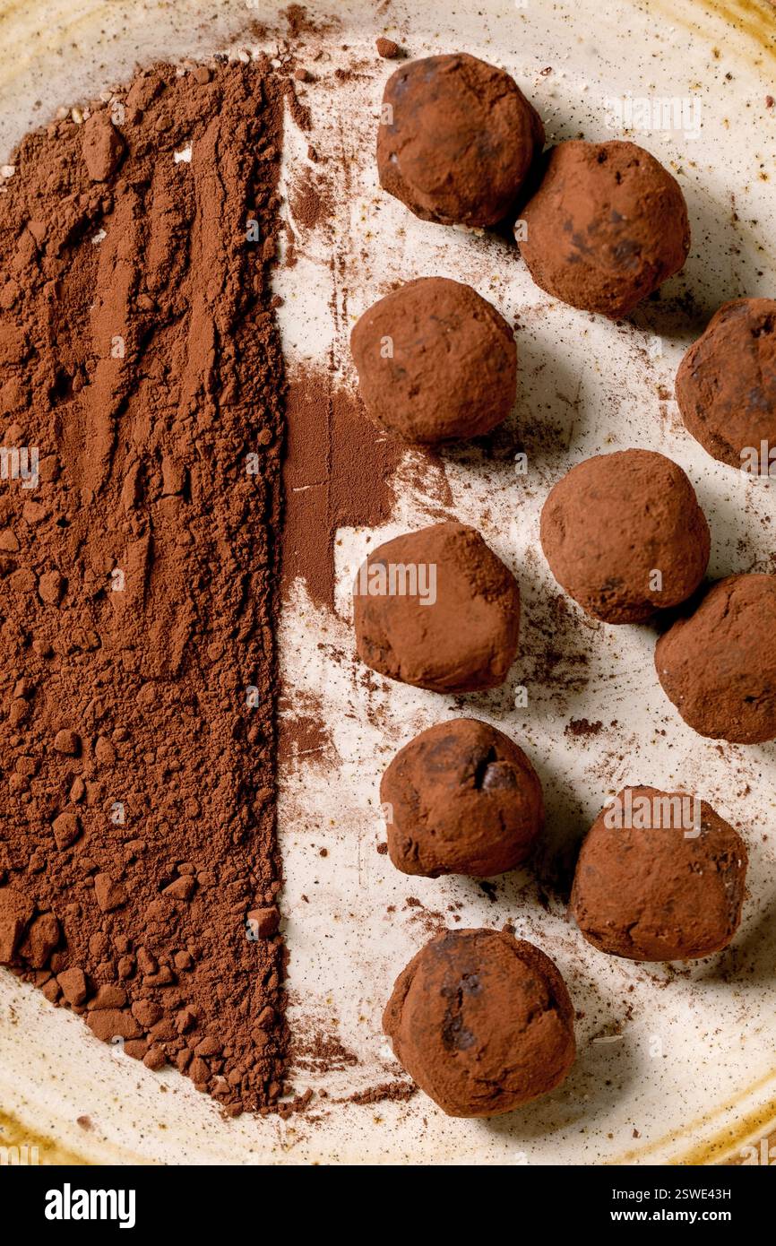 Homemade sweet gifts chocolate cocoa truffle candy Stock Photo - Alamy