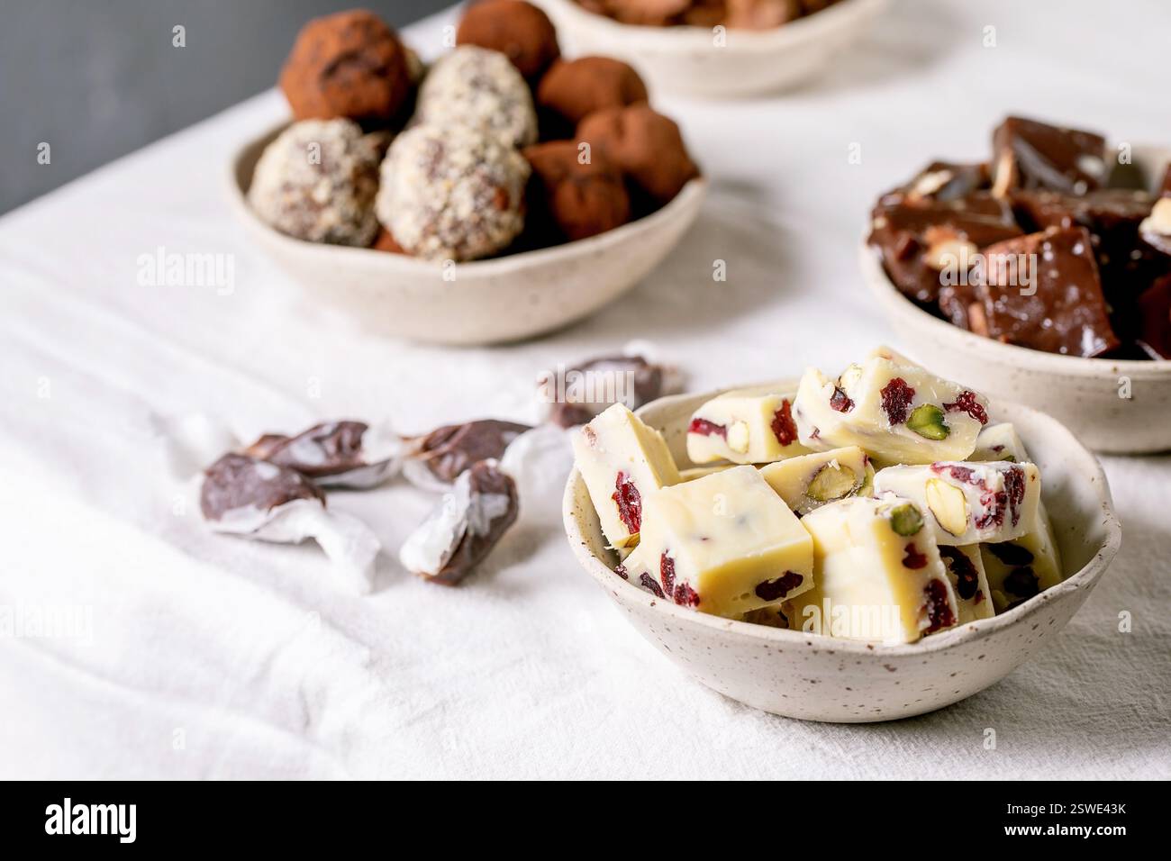 Homemade sweet gifts toffee chocolate truffle candy collection Stock ...