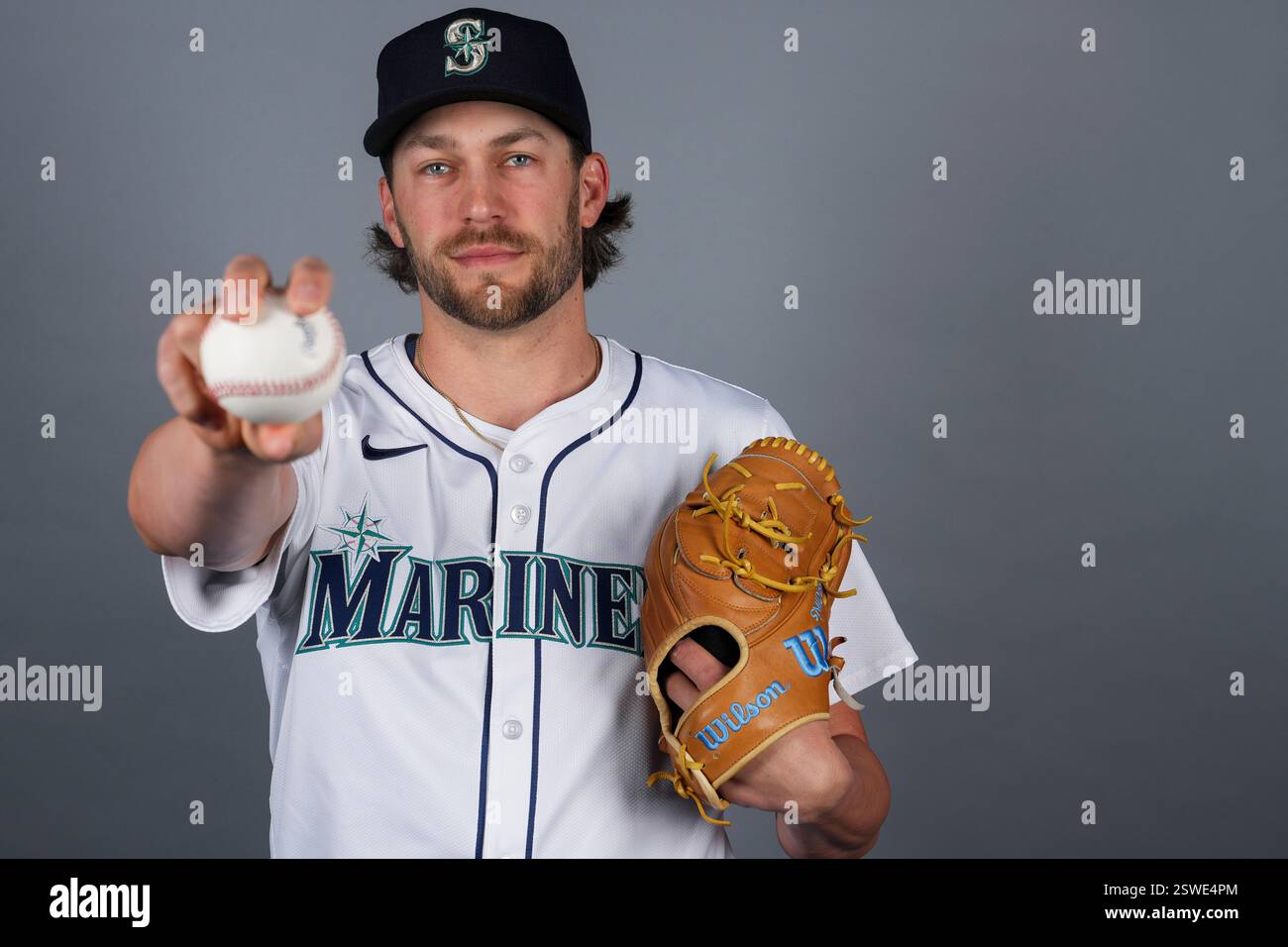 This is a 2025 photo of pitcher Collin Snider of the Seattle Mariners ...