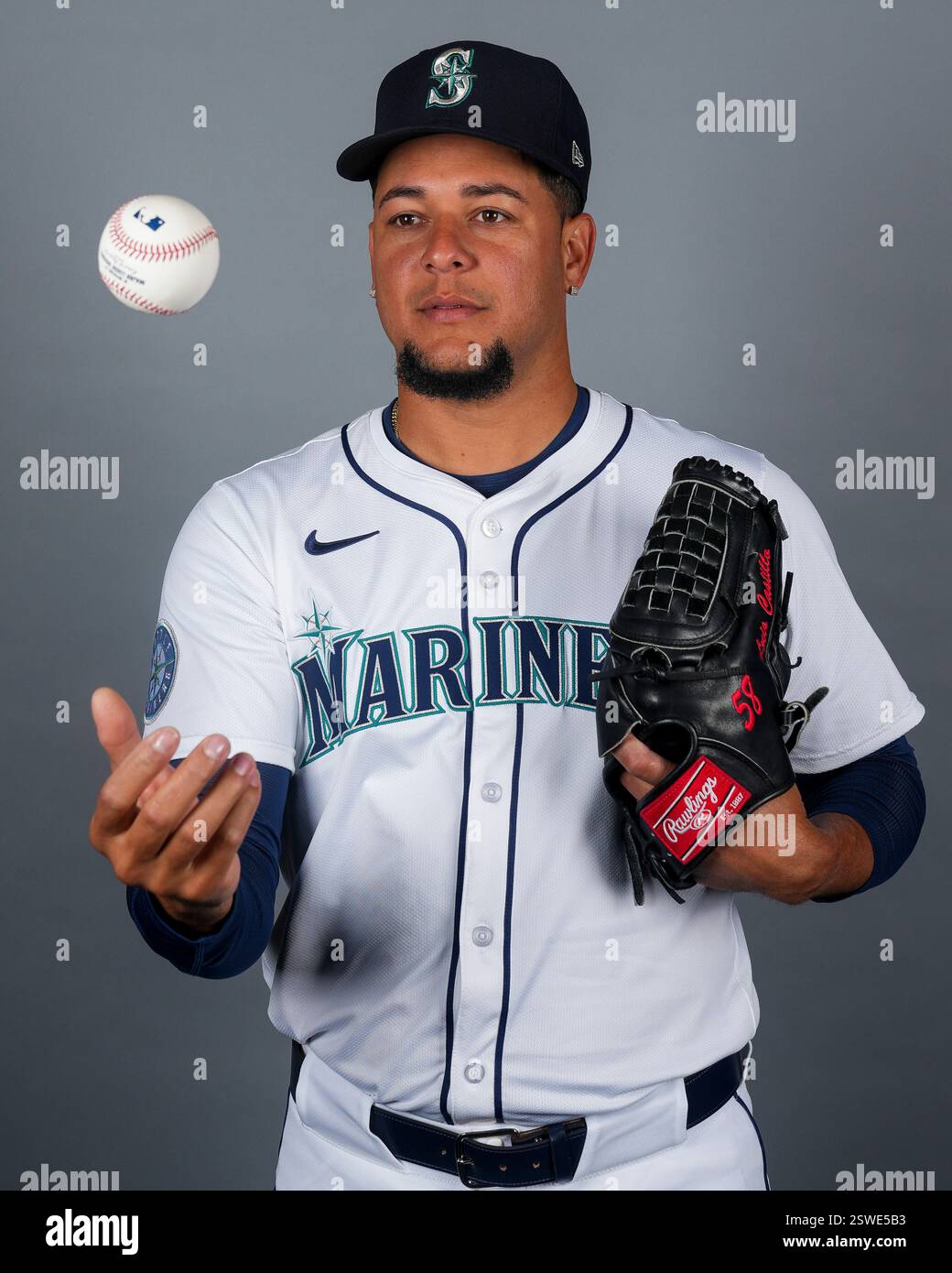 This is a 2025 photo of starting pitcher Luis Castillo of the Seattle ...