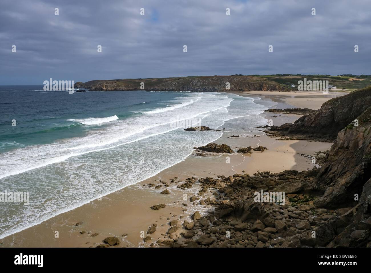 03.09.2024, France, Brittany, Plogoff - Hiking trail from Pointe du Raz ...