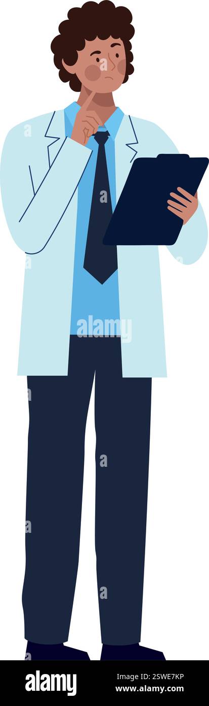Doctor research man tablet Stock Vector Images - Alamy