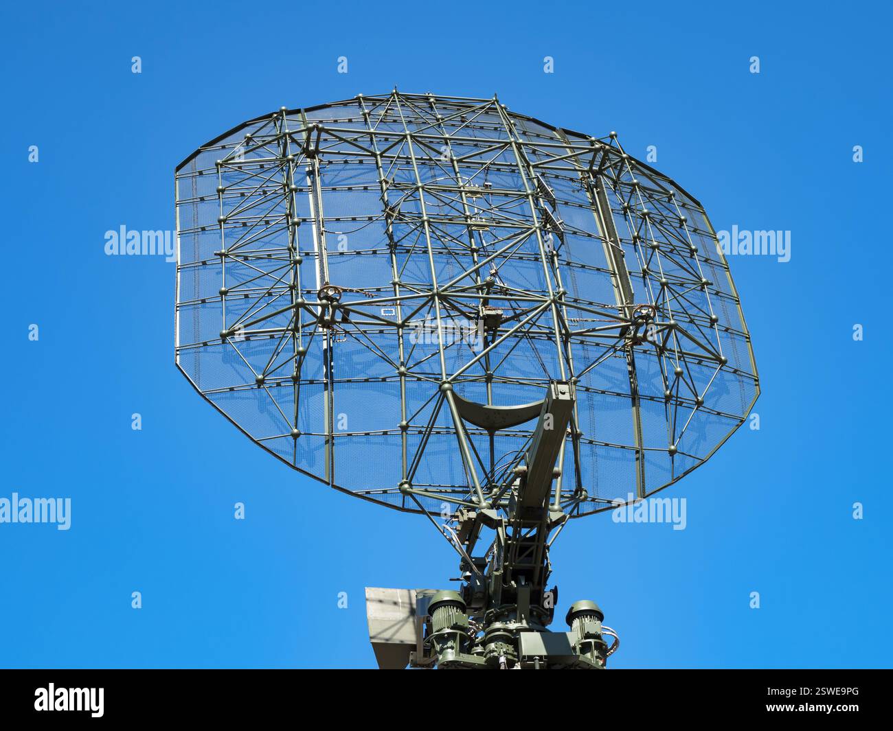 Military directional antenna on a blue sky background Stock Photo - Alamy