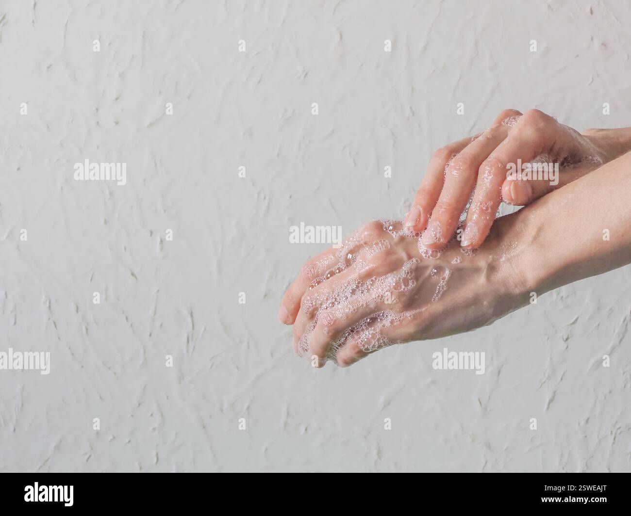 Washing hands. Hygiene concept, prevent the spread of germs and ...
