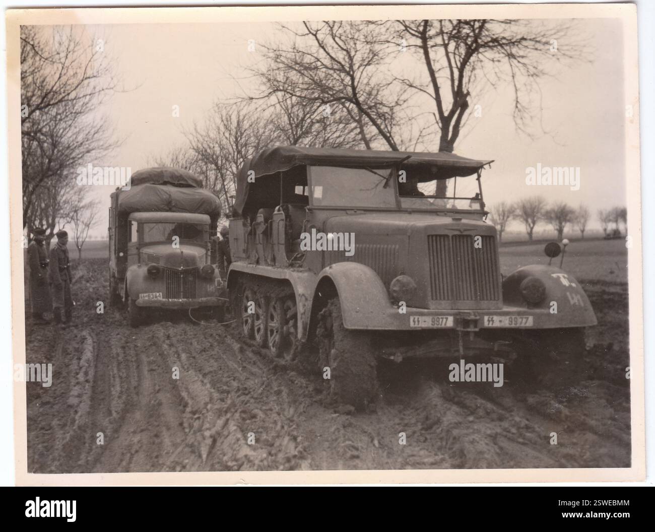 world War Two B&W photo A German Sd.kfz.8 Heavy Prime Mover on the ...