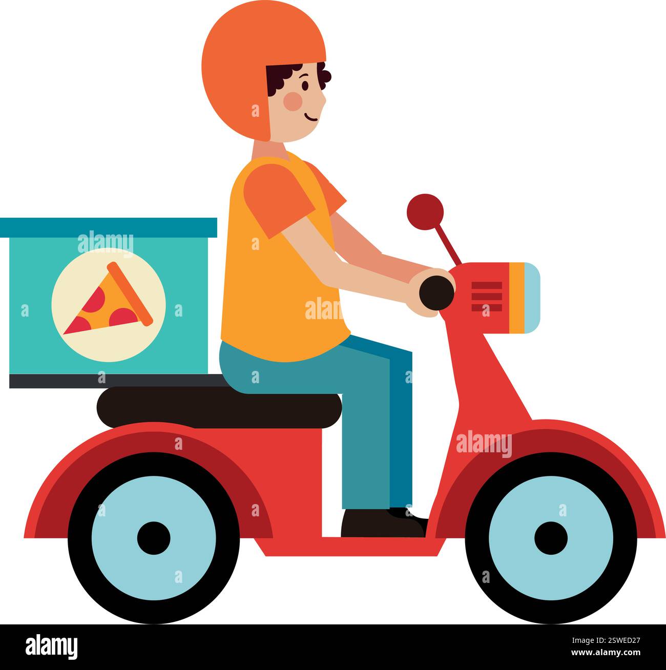 Scooter rider with package Cut Out Stock Images & Pictures - Alamy