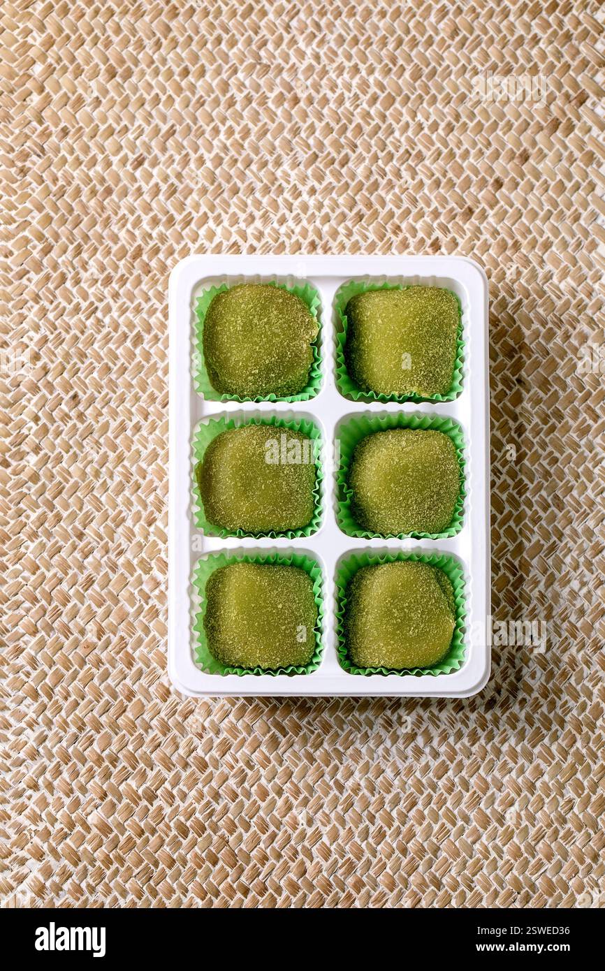 Asian rice dessert sweet green matcha mochi Stock Photo - Alamy
